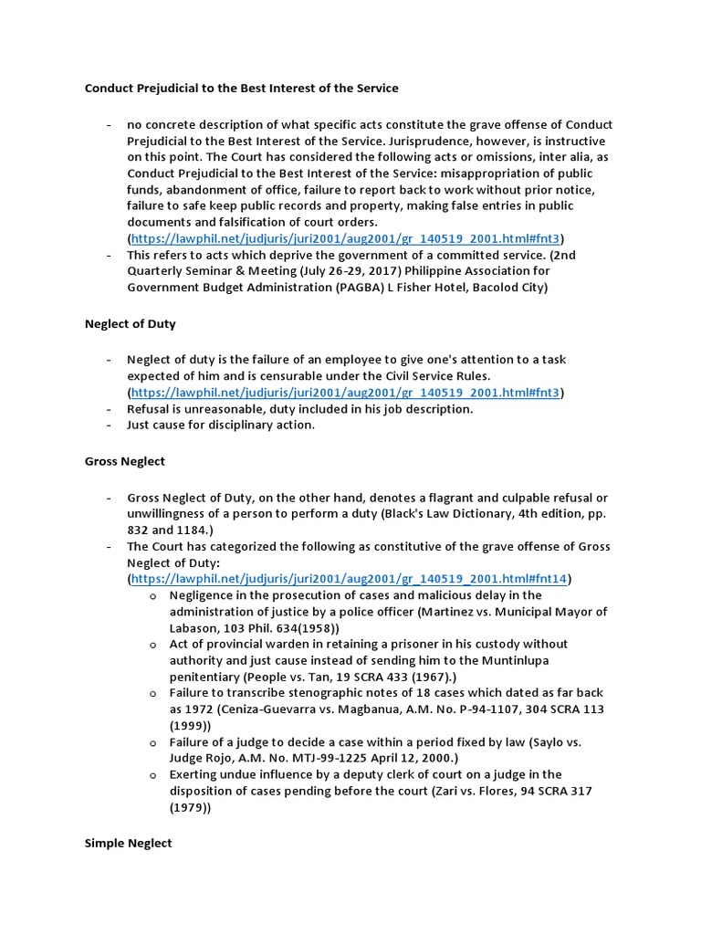 Conduct Prejudicial To The Best Interest of The Service | PDF | Public ...