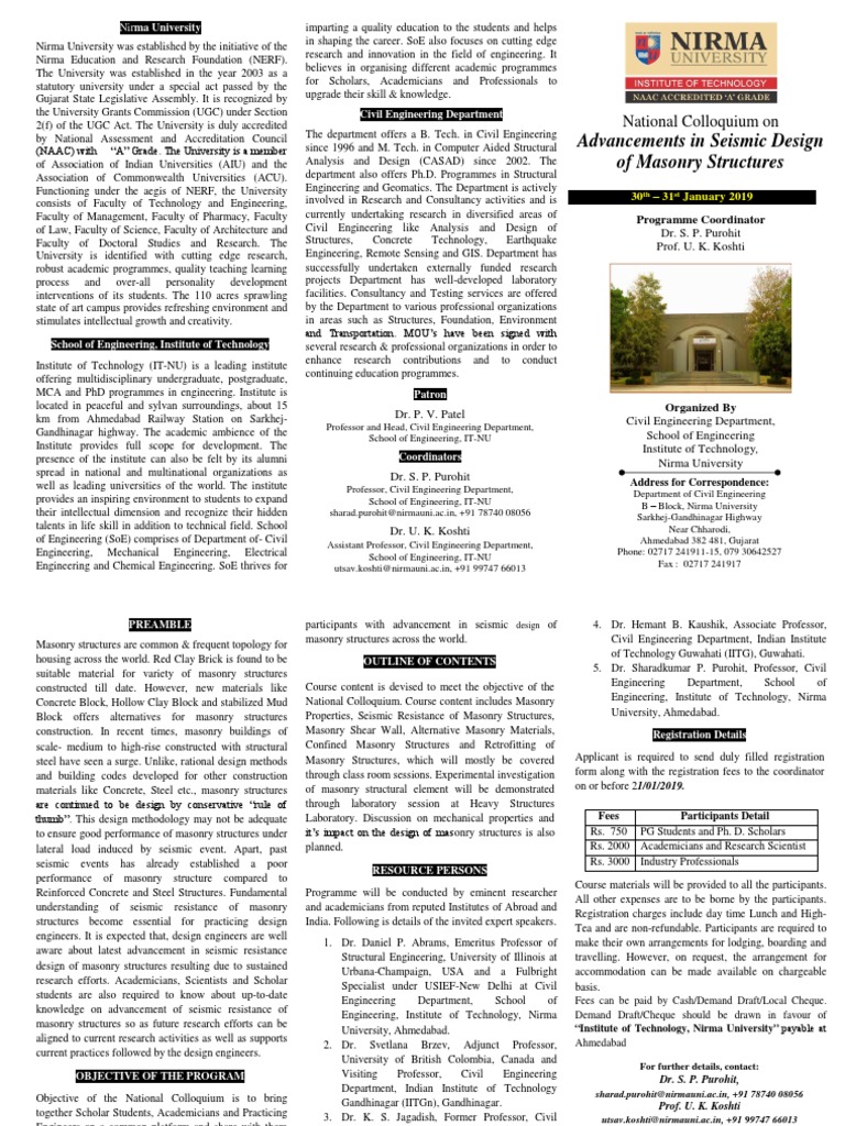 Brochure Masonry Seismic | PDF | Masonry | Academia