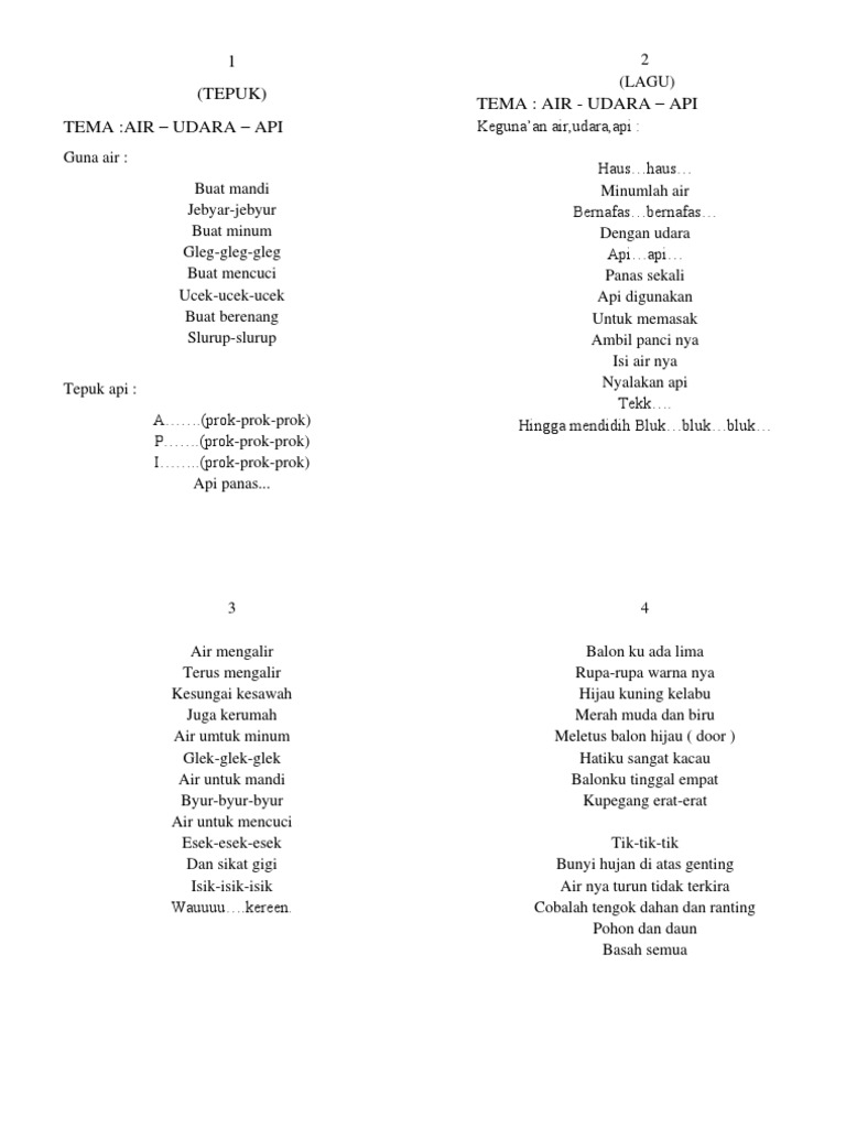 Tepuk Dan Lagu | PDF
