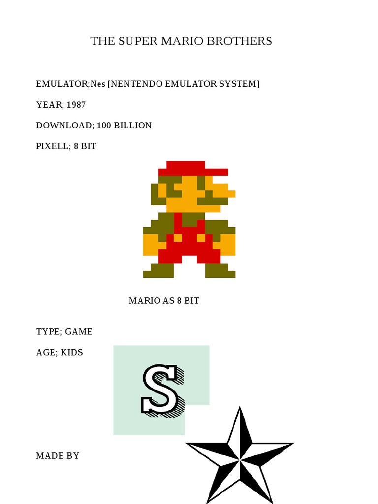 The Super Mario Brothers: Emulator Nes (Nentendo Emulator System) YEAR ...