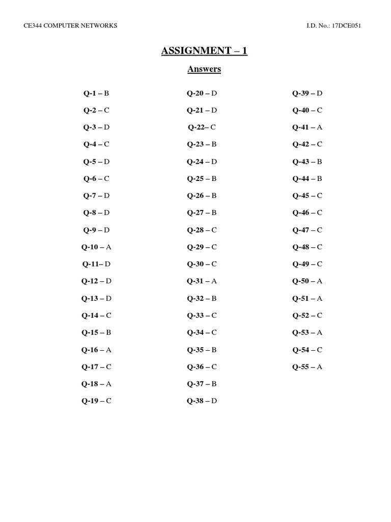 Assignment - 1: Answers | PDF