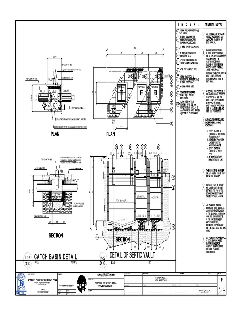 Detail of Septic Vault | PDF | Septic Tank | Concrete