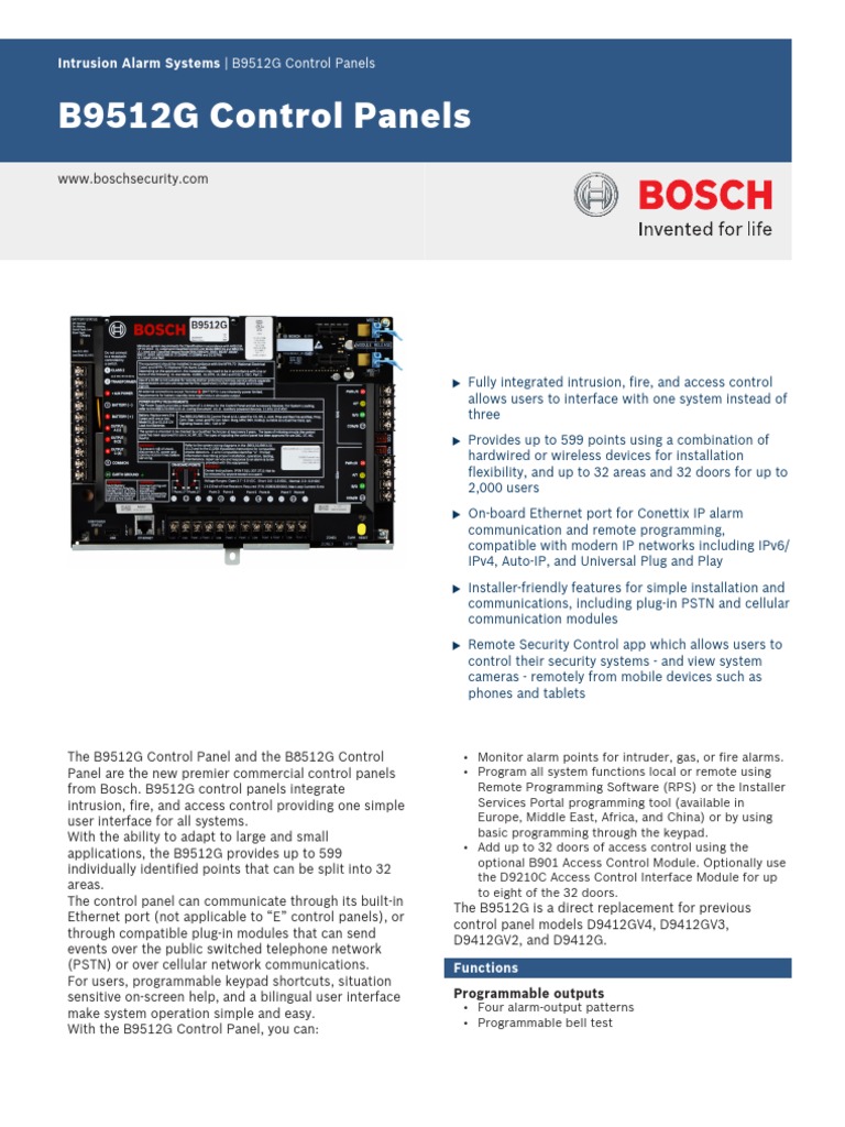 Intrusion Alarm Systems - B9512G Control Panels | PDF | Security Alarm ...