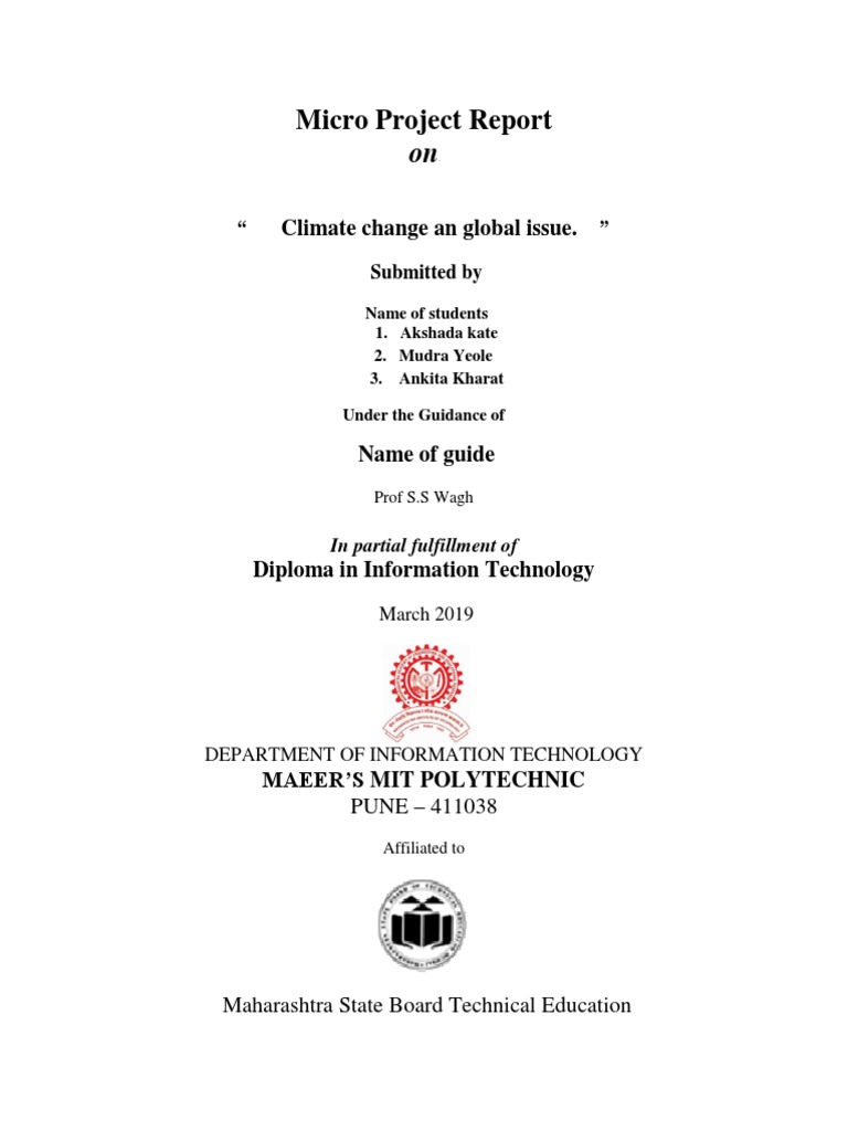 Climate Change Micro Project Report | PDF | Network Topology ...