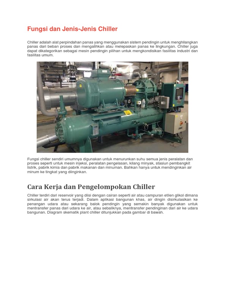 Fungsi Dan Jenis Chiller | PDF