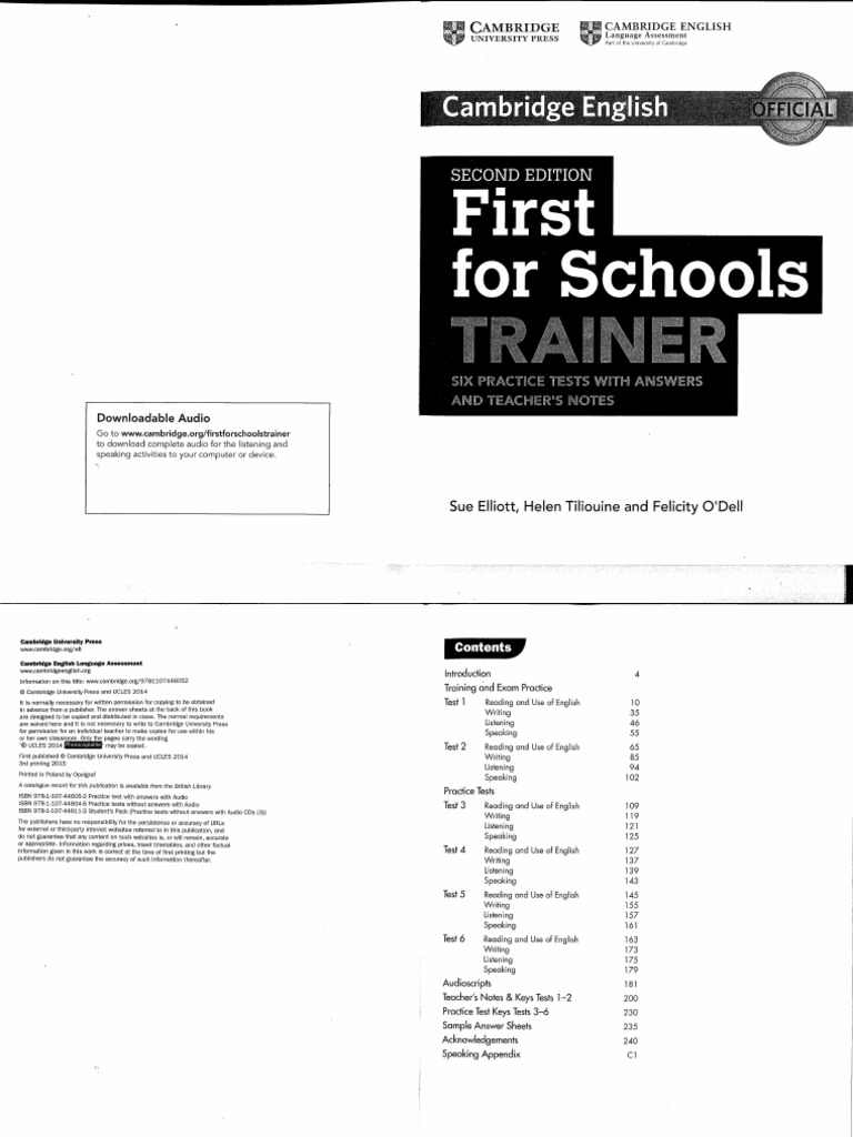 First For Schools Trainer Full Book Not 2015 | PDF