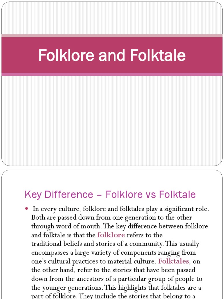 Folklore vs. Folktale Explained | PDF | Traditional Stories | Folklore
