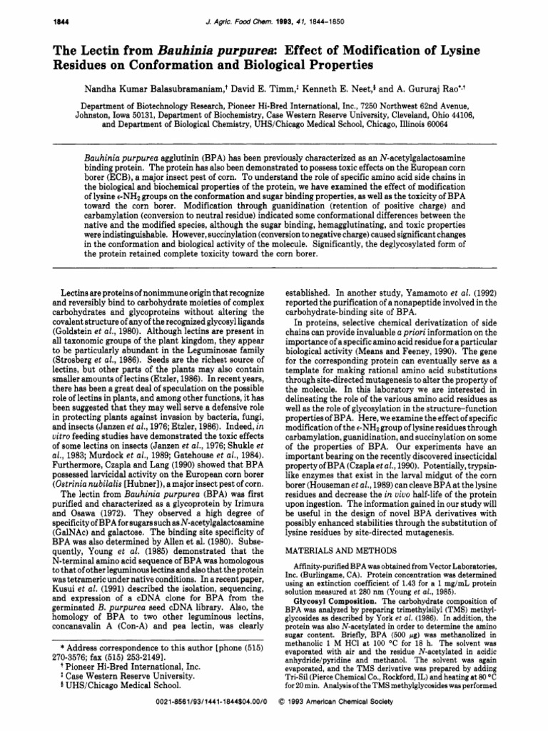 Effects of Lysine Modifications on BPA | PDF | Fluorescence ...