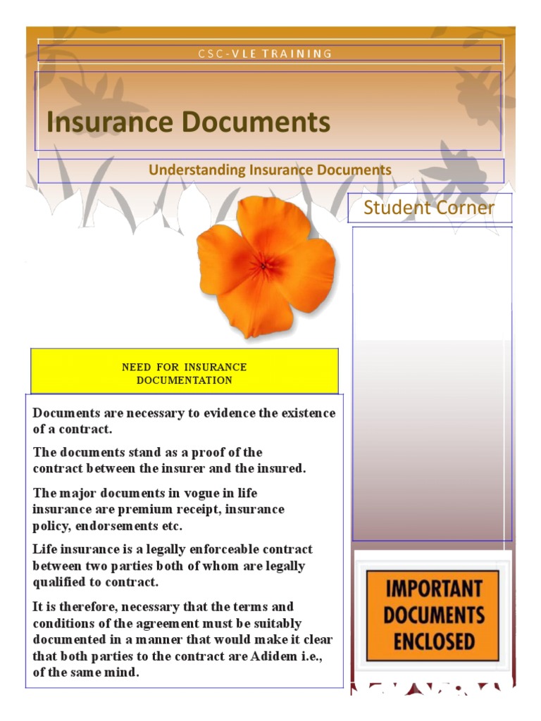 Essential Life Insurance Documents Guide | PDF | Insurance Policy ...