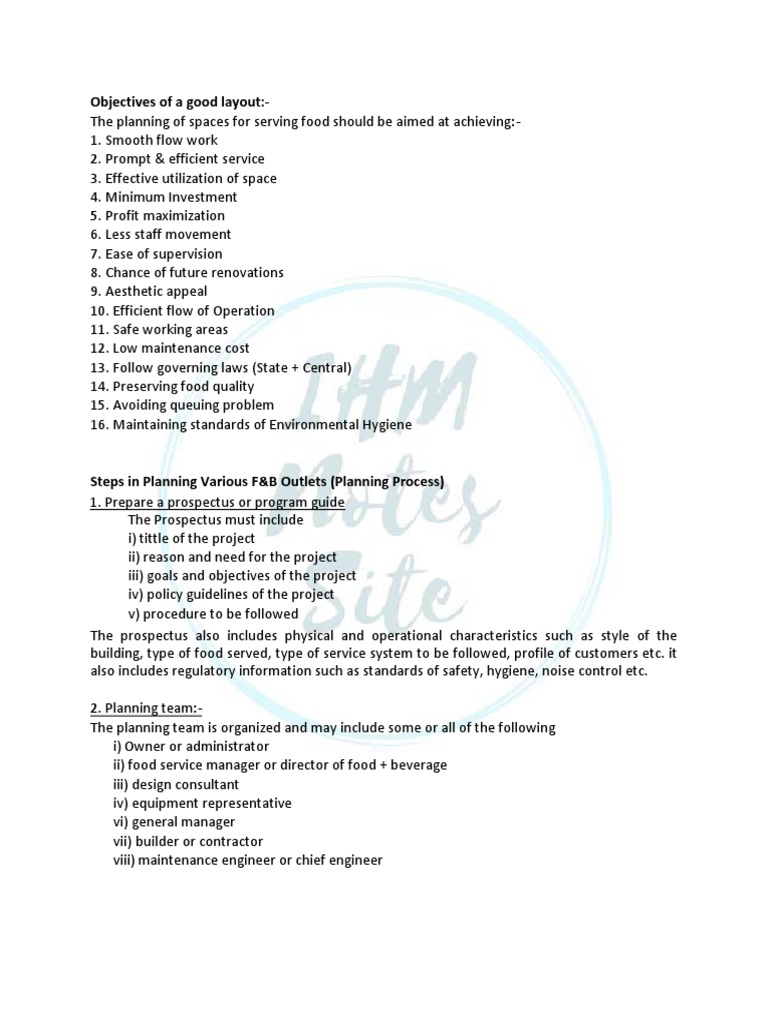 Planning Various F&B Outlets PDF | PDF | Hvac | Restaurants