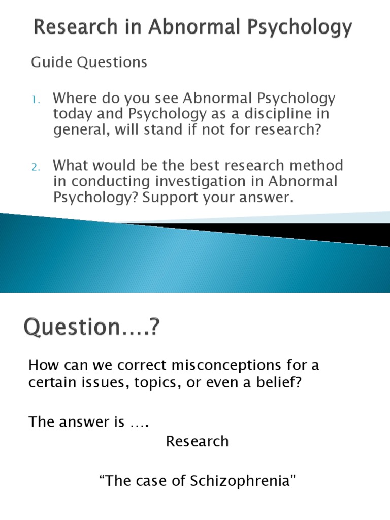 Research in Abnormal Psychology | PDF | Experiment | Scientific Method