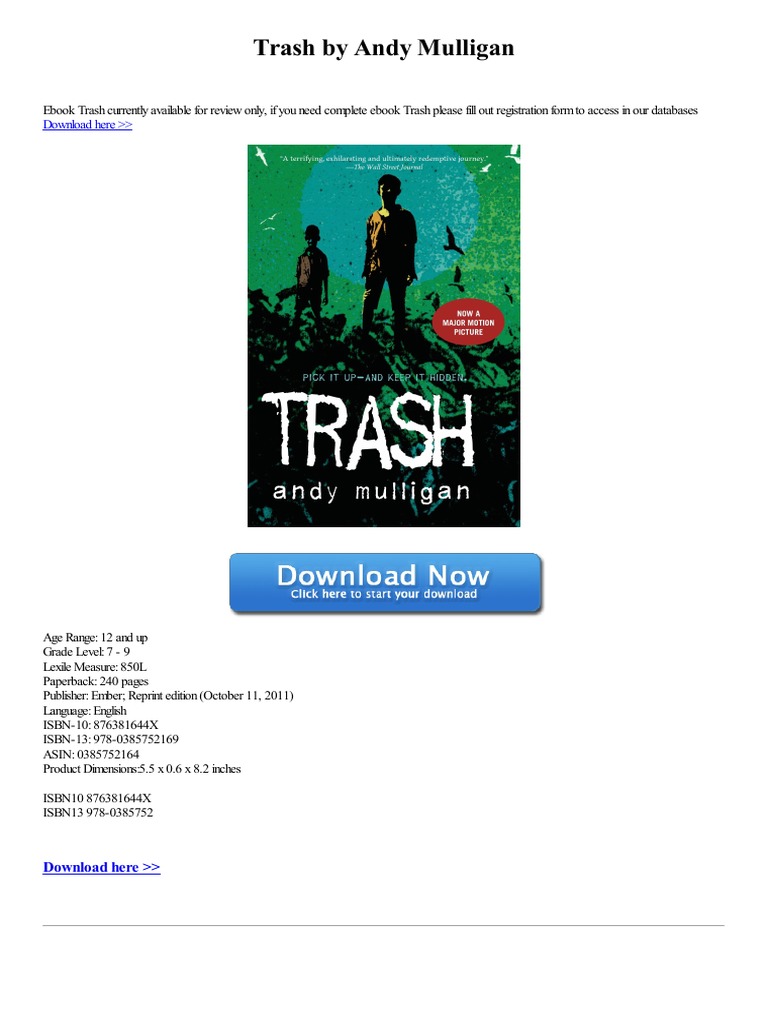 Trash by Andy Mulligan: Download Here | PDF