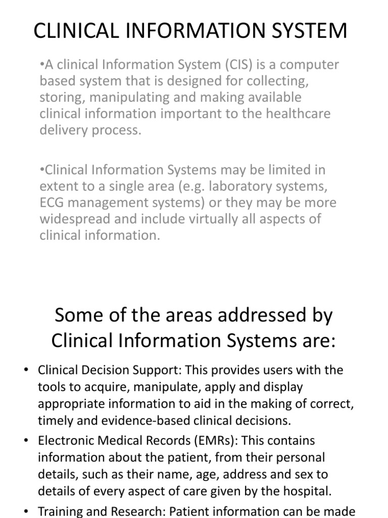 Clinical Information System | PDF | Computers