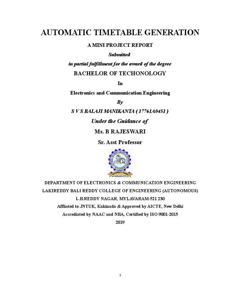 Timetable Automation for Colleges | PDF | C (Programming Language ...