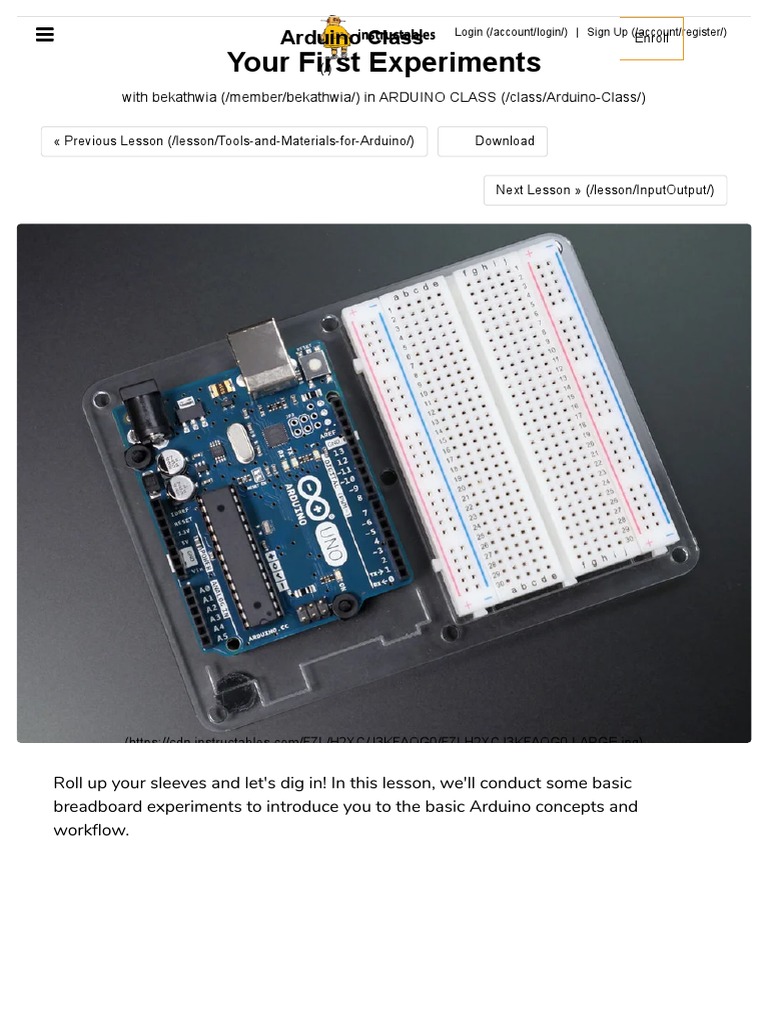 Arduino Your First Experiments Pdf Arduino Electrical Connector 8500