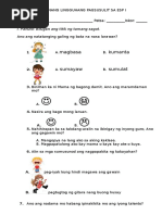 ESP Grade 1 2nd Quarter Worksheets | PDF