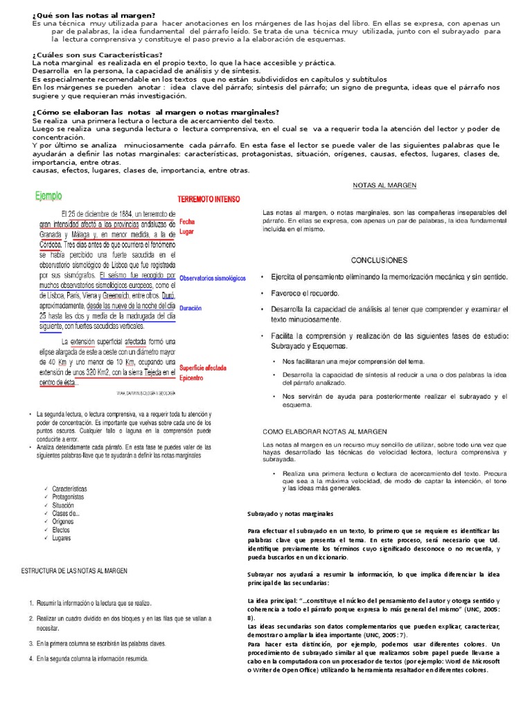 Qué Son Las Notas Al Margen | Cognición | Psicología