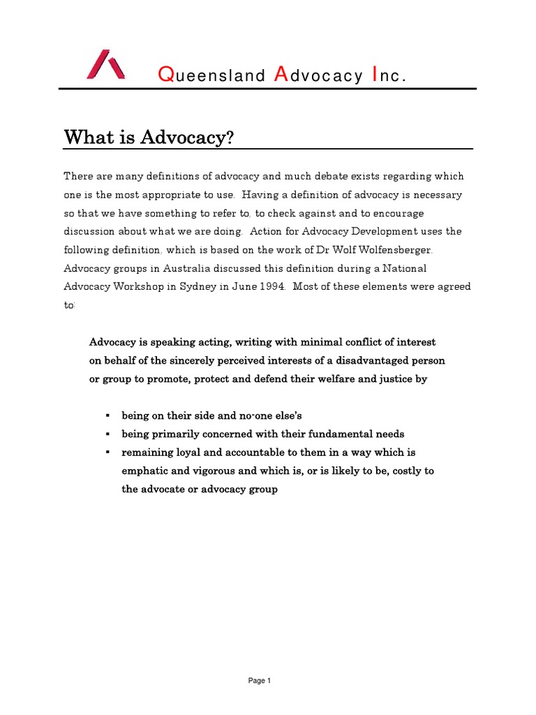 Advocacy Info PDF | PDF | Advocacy | Disability