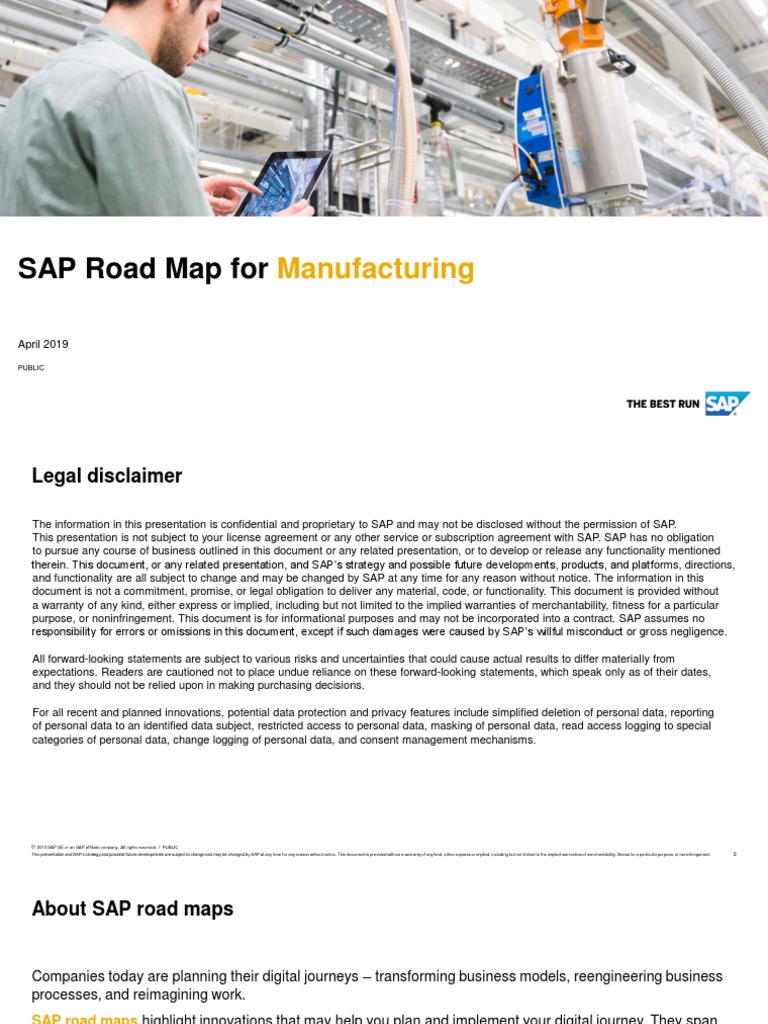 SAP Road Map For Manufacturing | PDF | Sap Se | Personally Identifiable ...