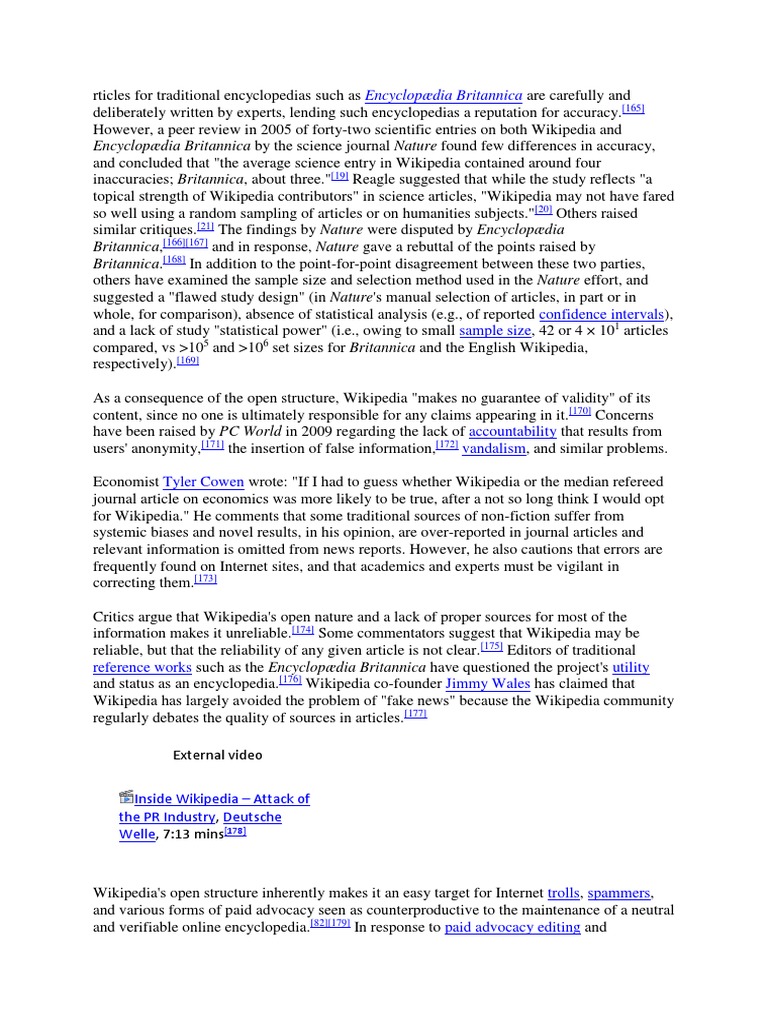 Encyclopædia Britannica by The Science Journal Nature Found Few ...