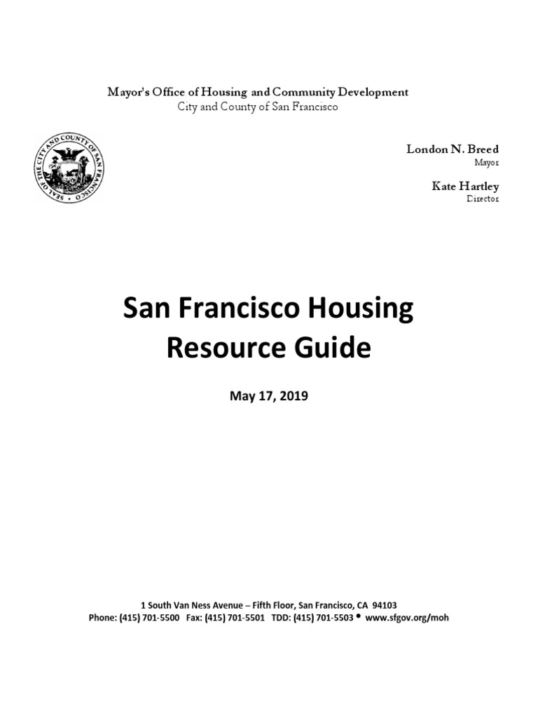 SF Housing Resource Guide | PDF | Homelessness | Section 8 (Housing)