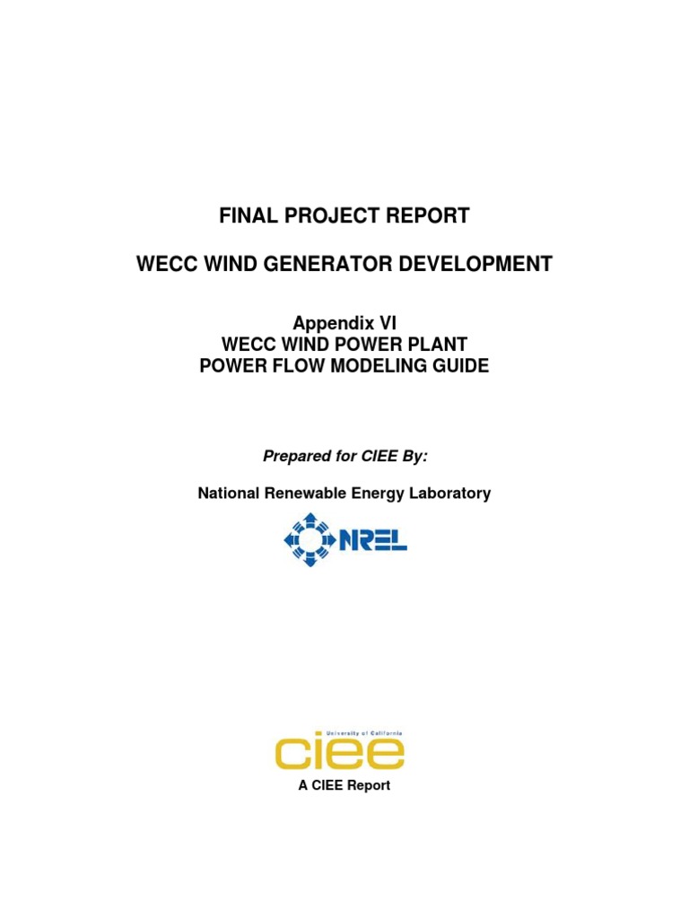Final Project Report Wecc Wind Generator Development: Appendix VI Wecc ...
