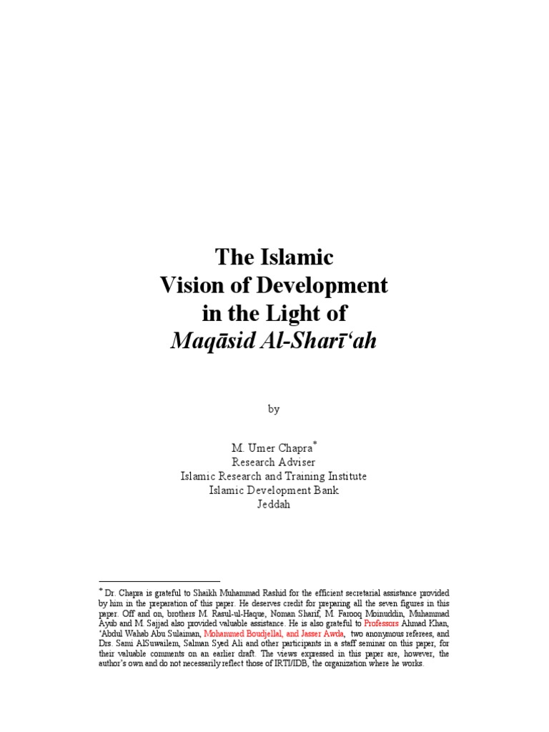 Islamic VIsion in The Light of Maqasid Shariah PDF | PDF | Prophets And ...