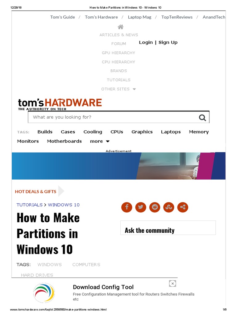 How To Make Partitions in Windows 10 - Windows 10 PDF | Download Free ...