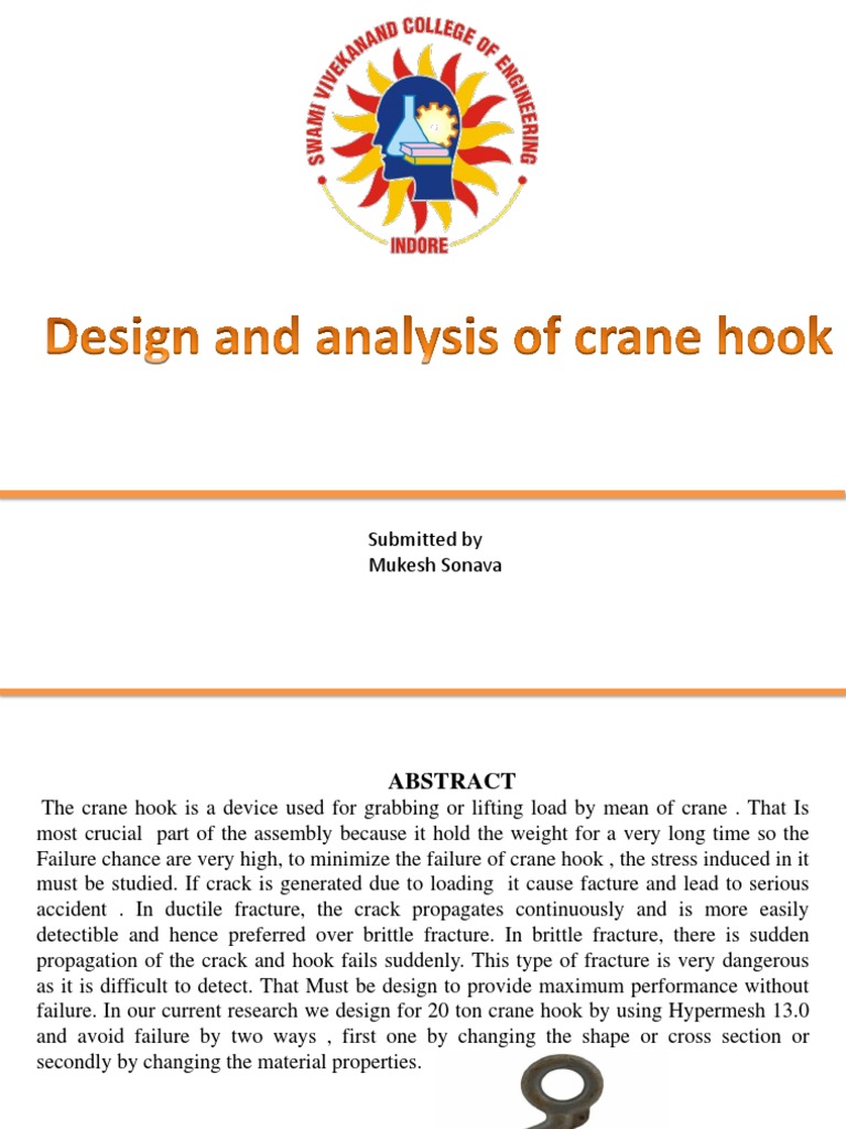 Design and Analysis For Crane Hook | PDF | Fracture | Steel