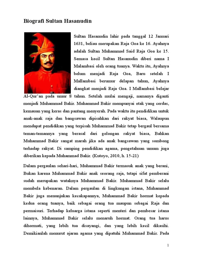 Biografi Sultan Hasanudin | PDF