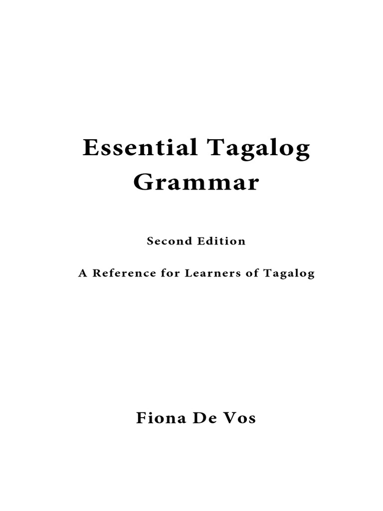 Essential Tagalog Grammar Sample PDF | PDF