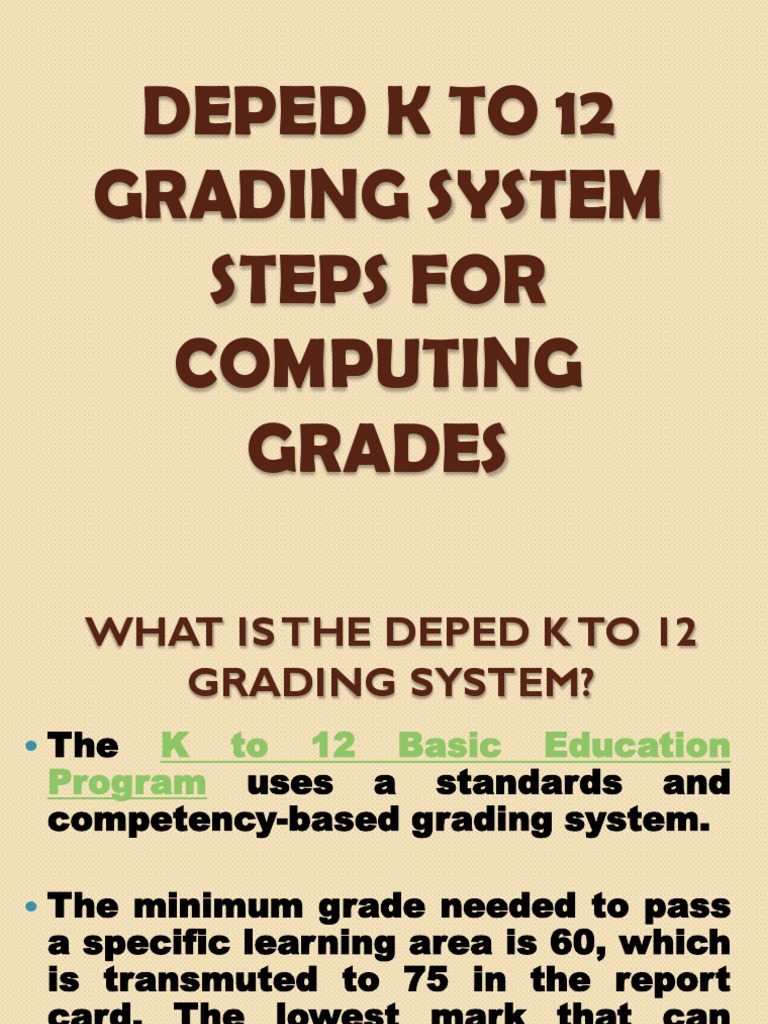 K To 12 Grading System | PDF | Learning | Educational Psychology