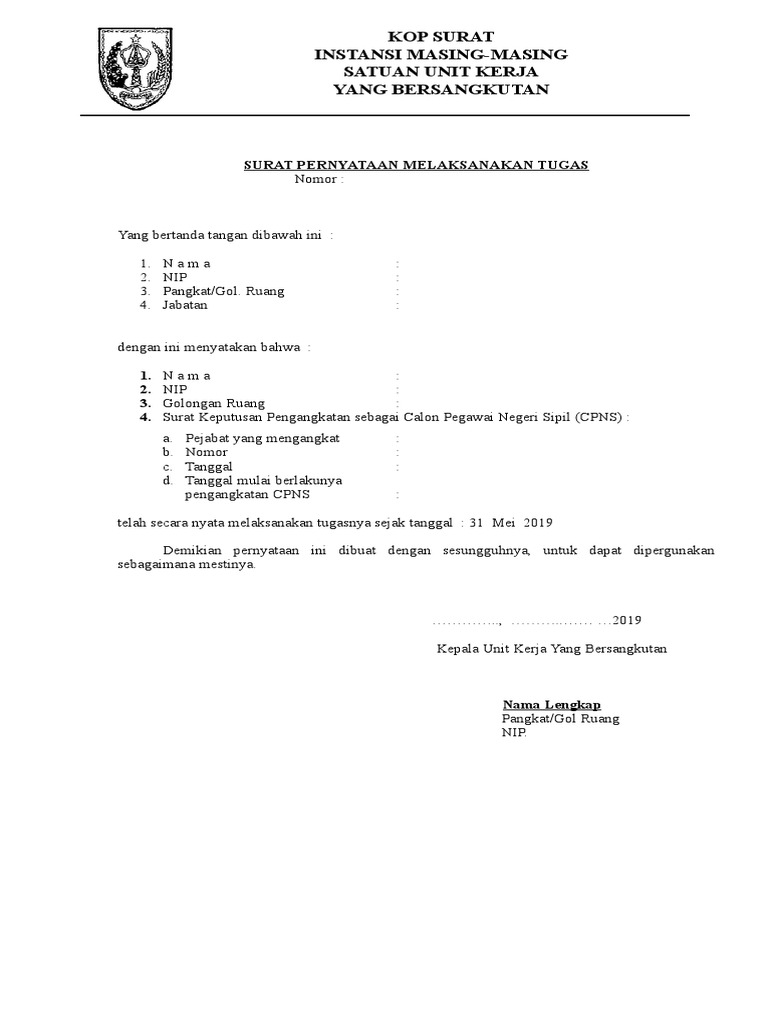 Format SPMT CPNS | PDF