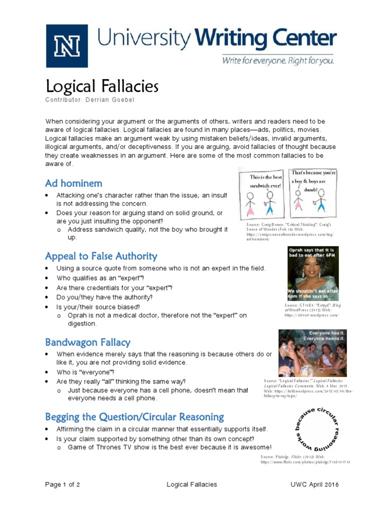 Logical Fallacies: Ad Hominem | PDF | Argument | Fallacy