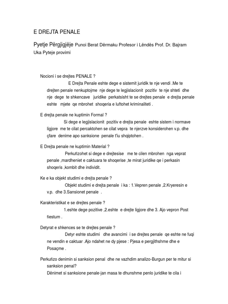 E Drejta Penale PDF | PDF