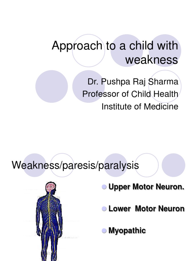 Approach To A Child With Weakness: Dr. Pushpa Raj Sharma Professor of ...