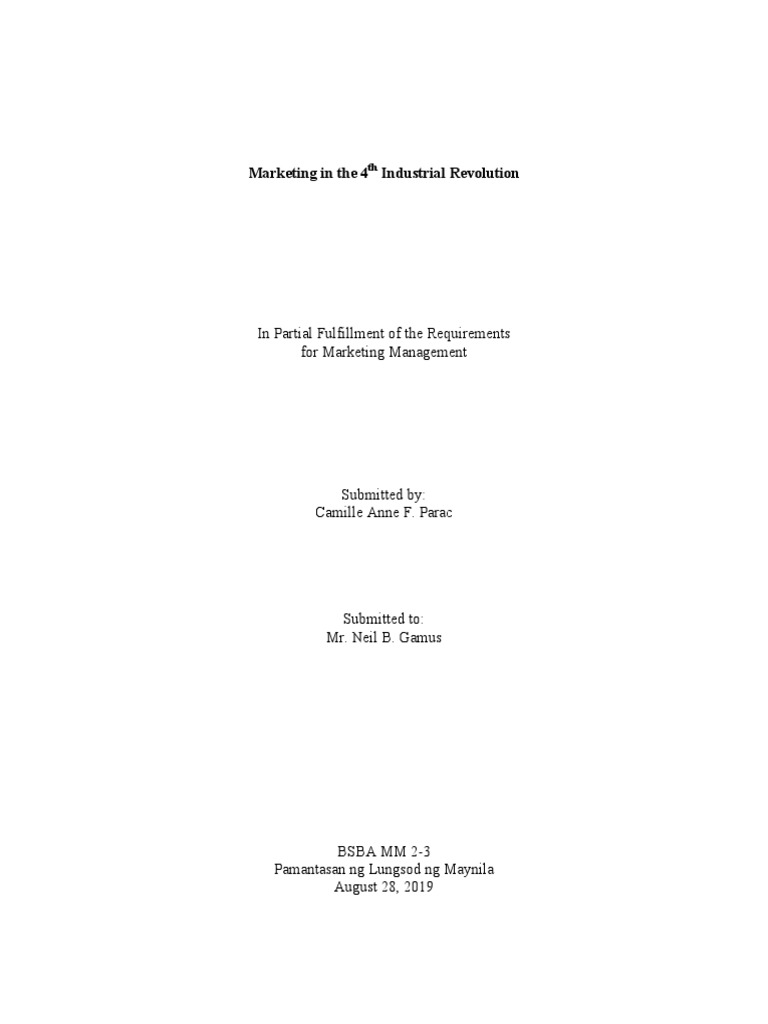 Marketing in 4th Industrial Revolution | PDF | Brand | Marketing