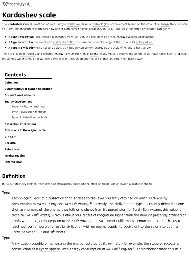 Kardashev Scale - Wikipedia | PDF | Physics | Astronomy