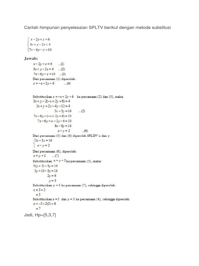 Contoh Soal SPLTV | PDF