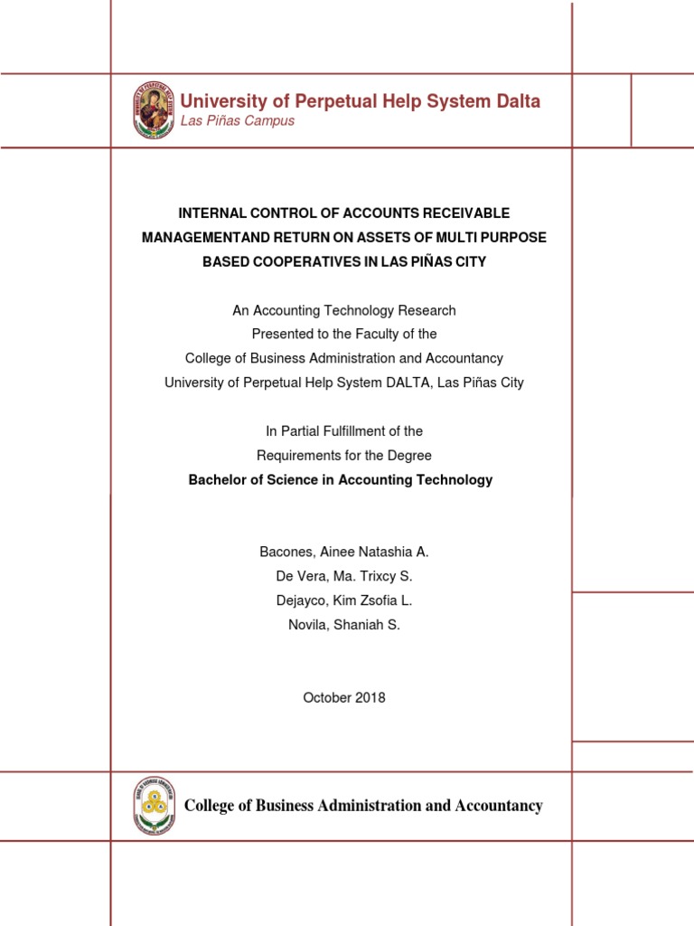 Internal Control of Accounts Receivable Management and Return On Assets ...