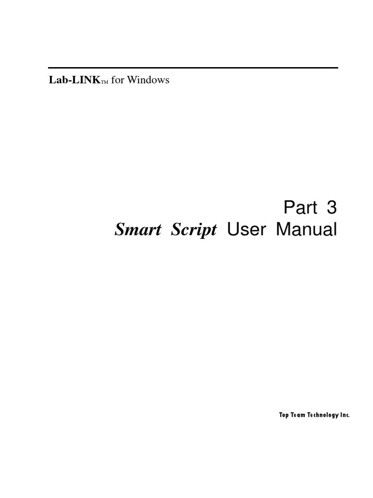 Smart Script User Manual: Lab-LINK | Download Free PDF | Control Flow ...