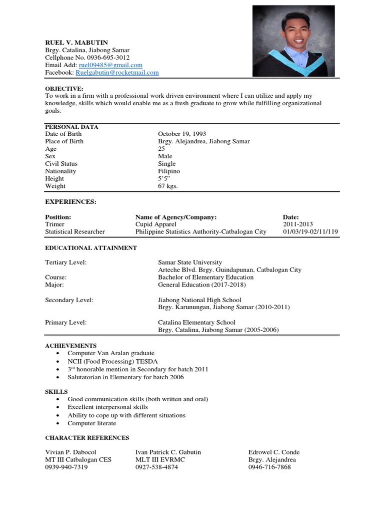 Resume format