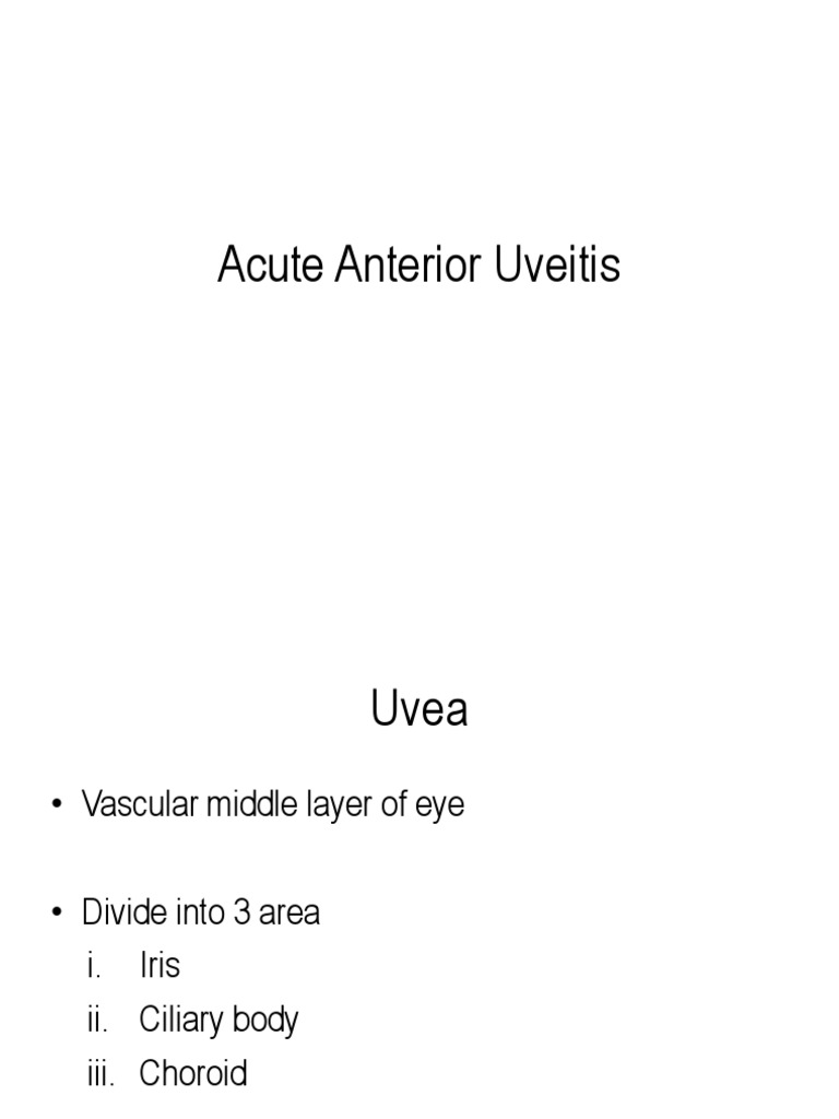 Acute Anterior Uveitis | PDF | Ophthalmology | Medical Specialties