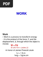 Physics - Lecture 2.1 Work | PDF | Acceleration | Force