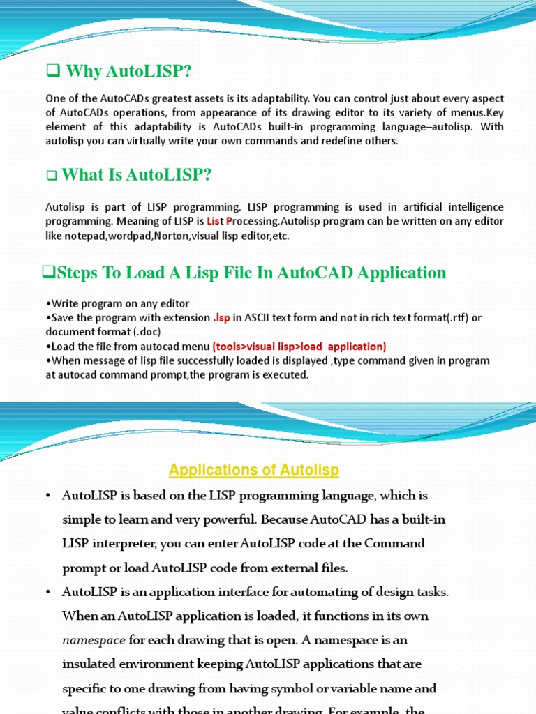 Autolisp Programming Notes Pdf Pdf Computer Programming Computing 1396