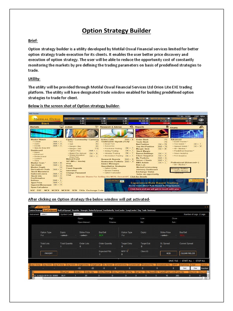 Option Strategy Builder Client PDF | PDF | Moneyness | Option (Finance)