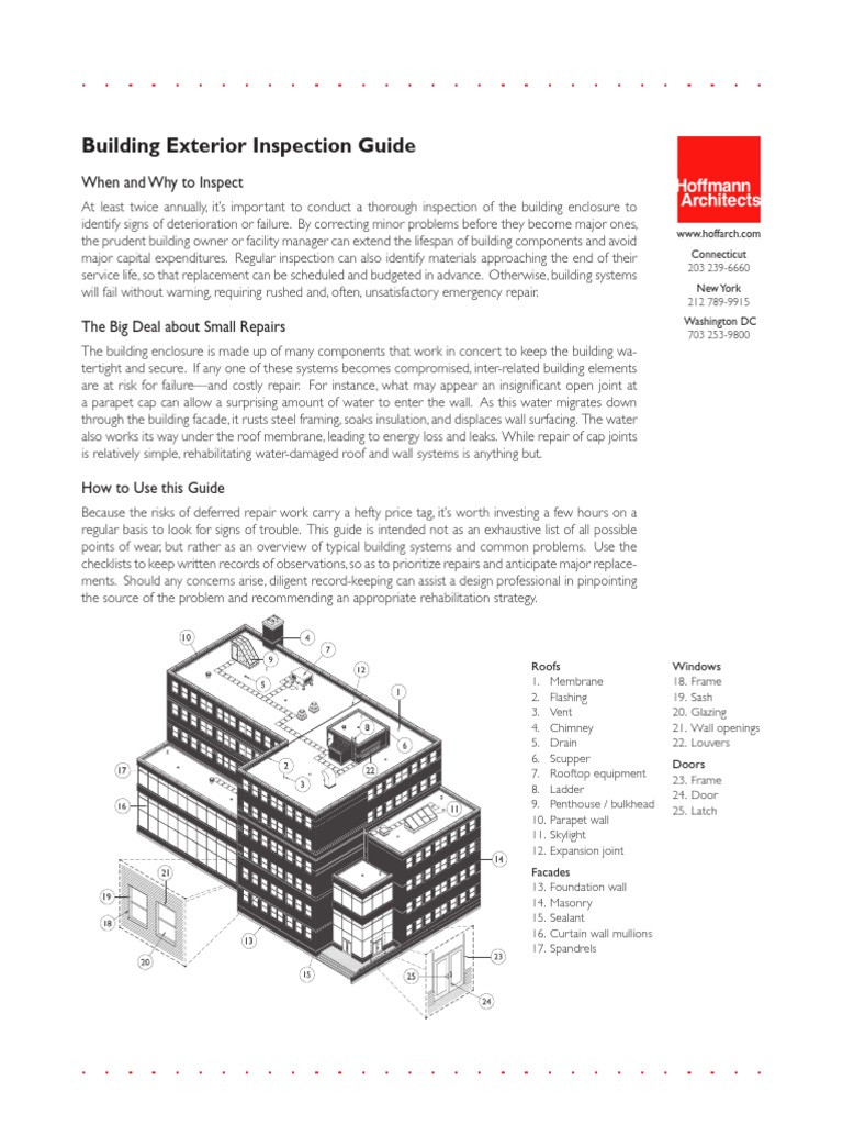 Building Exterior Inspection Guide | PDF | Components | Building Materials