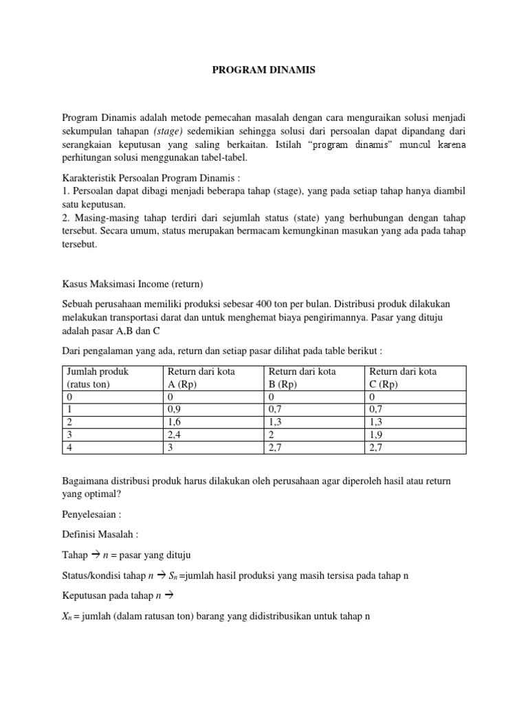 Program Dinamis | PDF