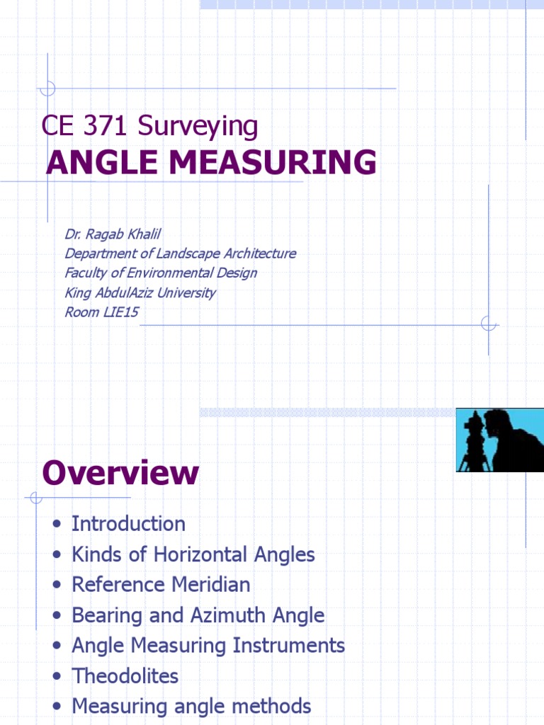 CE371 Survey12 +angle+measuring PDF | PDF | Surveying | Azimuth