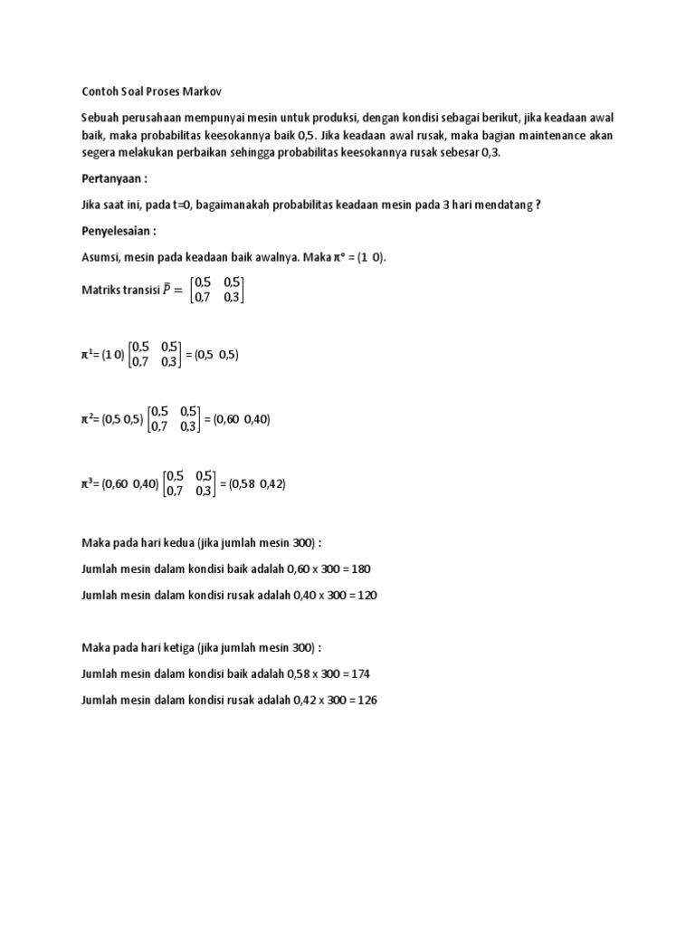 Contoh Soal Proses Markov | PDF